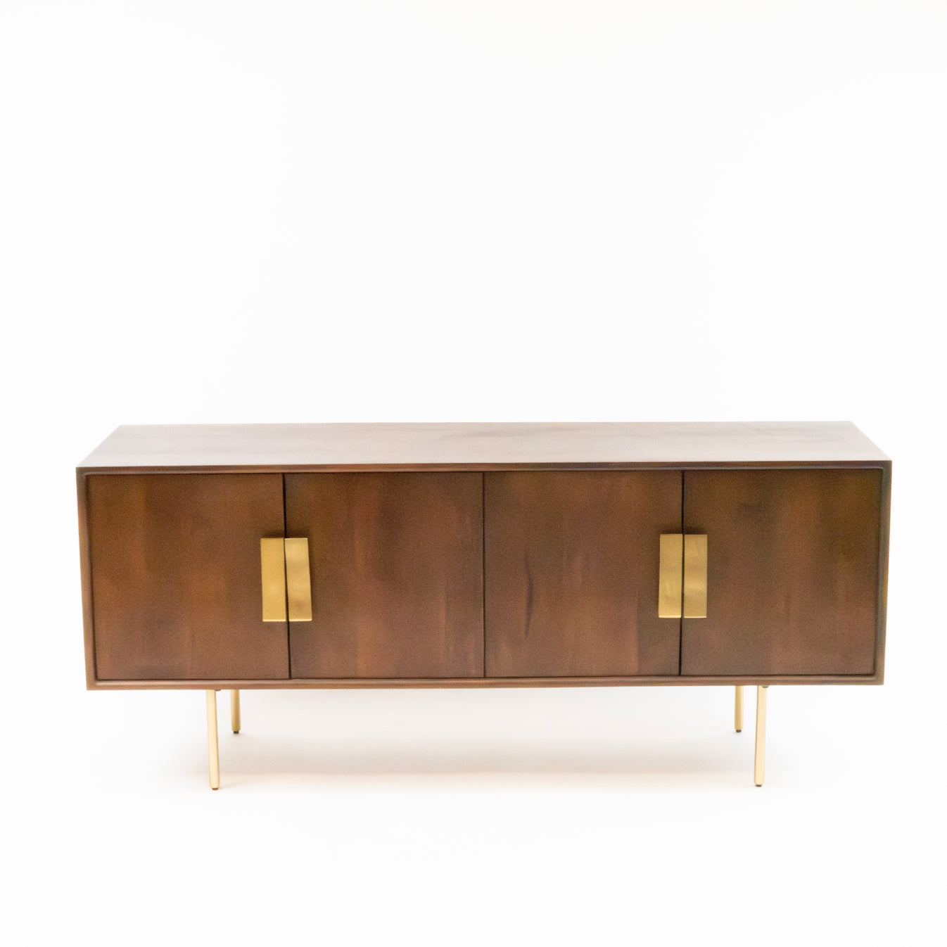 Walnut Media Console with Brass Hardware – Knoxville Habitat for ...
